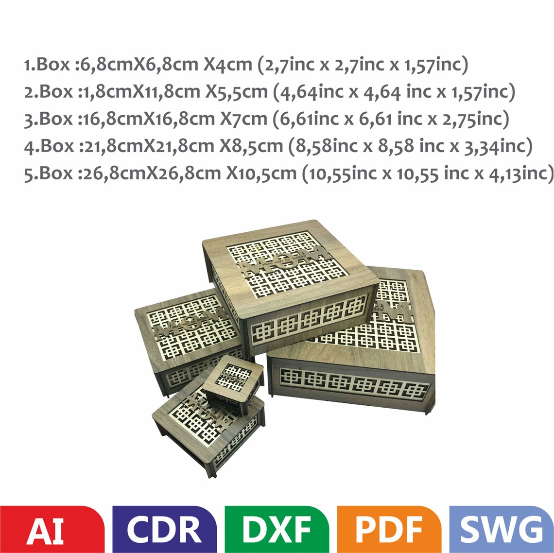 Nested Boxes Svg 5 Sizes Mother's Day Gift Box Mom Gift - Etsy