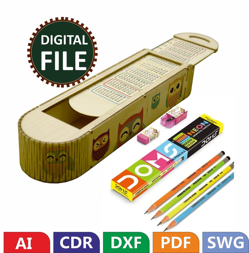 Back to School Pencil Case/school Supplies. Laser Cut Vector - Etsy