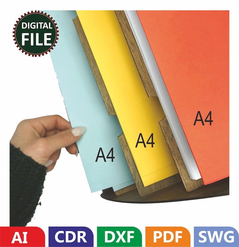 Paper Racking A4 Plywood, SVG DXF 2,8mm/3mm /3,14mm(1/8")/ 4 Mm/4,5mm ...