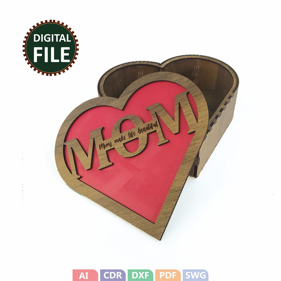 Wooden Heart Box Mother's Day Box Gift for Mother Heart - Etsy