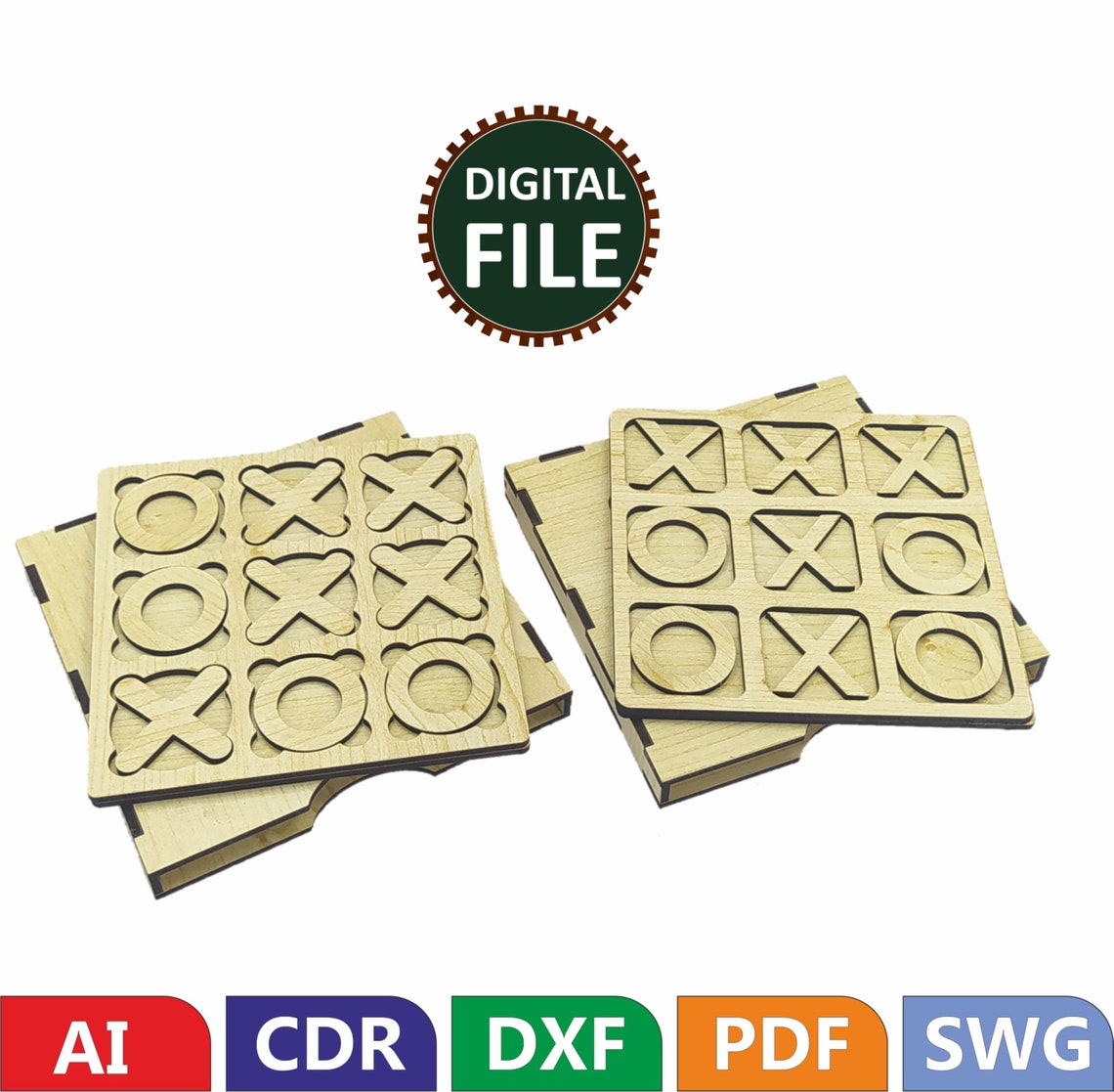 2 Different Models Tic Tac Toe Vector for CNC in Svg Vector | Etsy