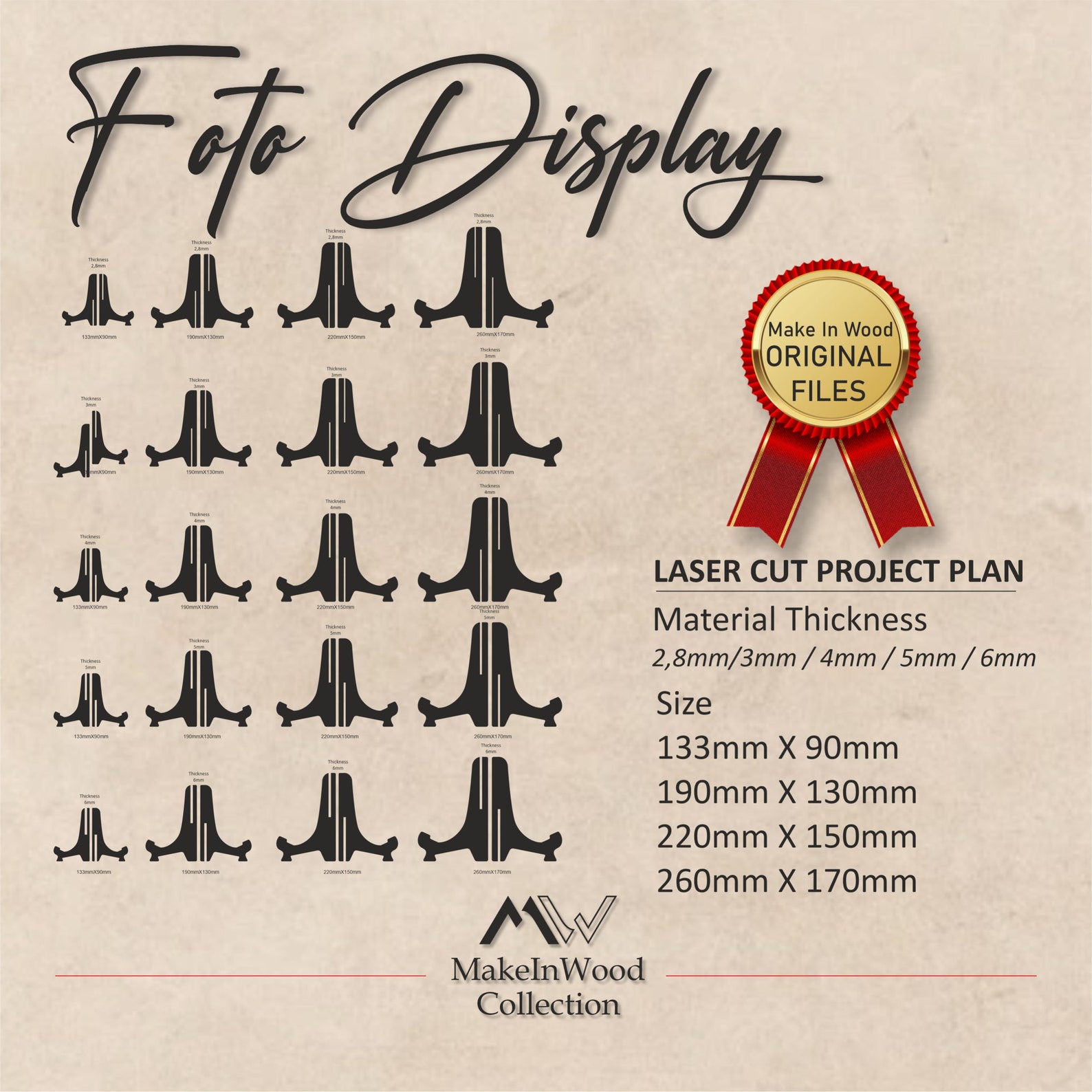 Easel Display SVG, Plate Stand Mini,glowforge and Cricut Easel Stand ...