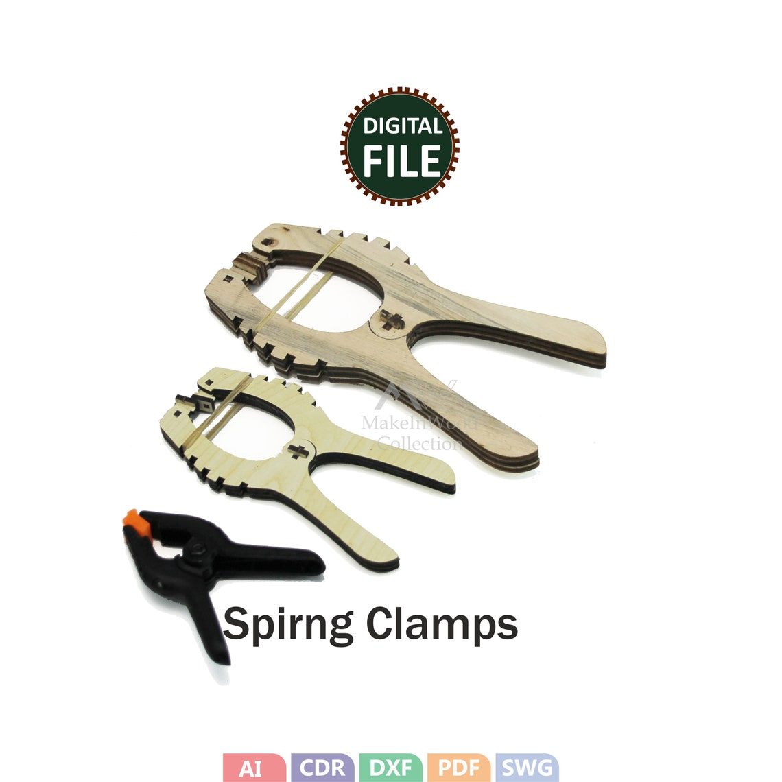Laser Cut Clamping Clamp,spring Clamps, Hobby Clamping Clamp, DXF, SVG ...