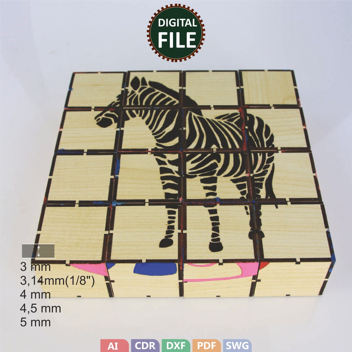 Decorative Cubes 3d Puzzle Svg Digital File Wooden Puzzle - Etsy