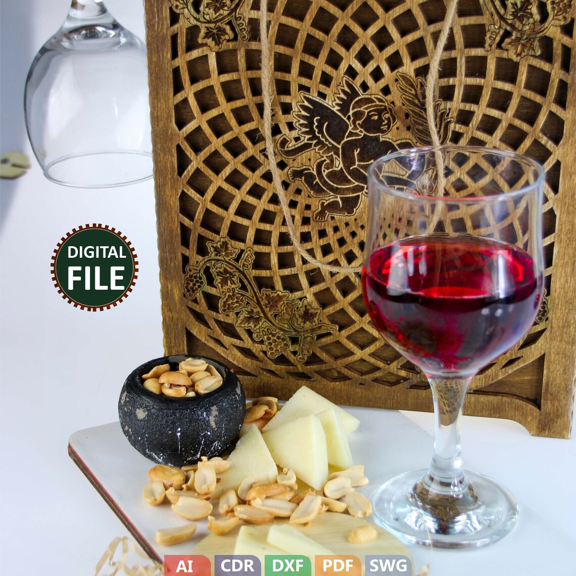 Wooden Double Wine Box Svg Gift Box for Wine Bottle 3mm - Etsy