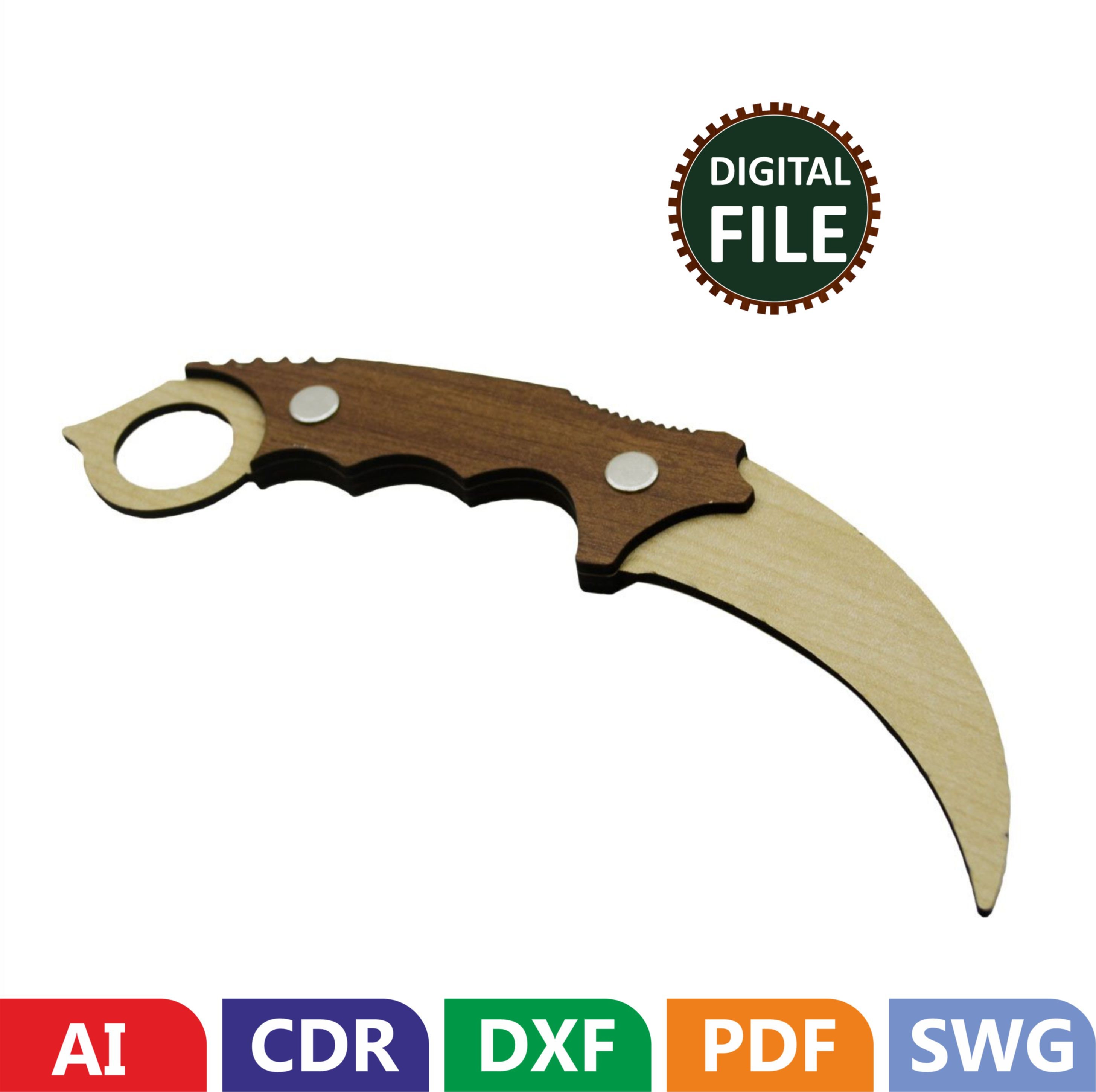 DIY Wooden Karambit Knife and Display Download Cdr Dxf Pdf - Etsy