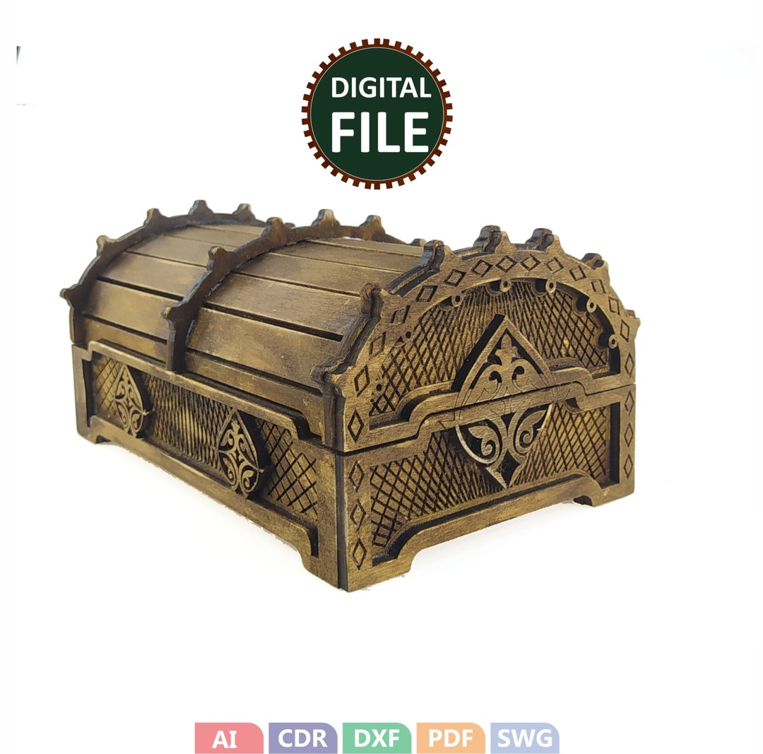 Old Antique Chest Svg, Open Digital Box Svg, Wooden Memory Box Svg ...