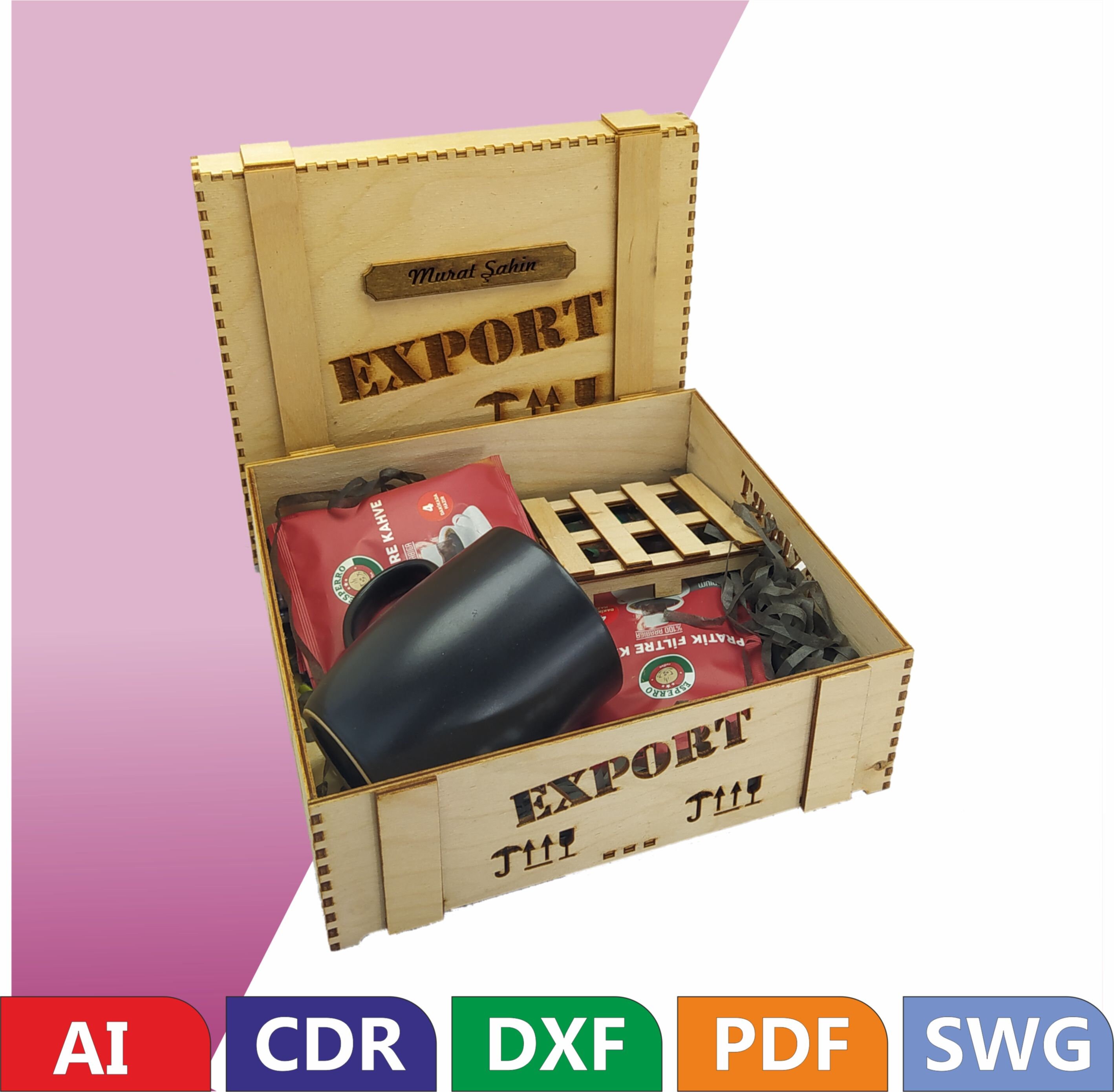 Export Themed Wooden Gift Box Wooden Gift Box Svg Wooden - Etsy