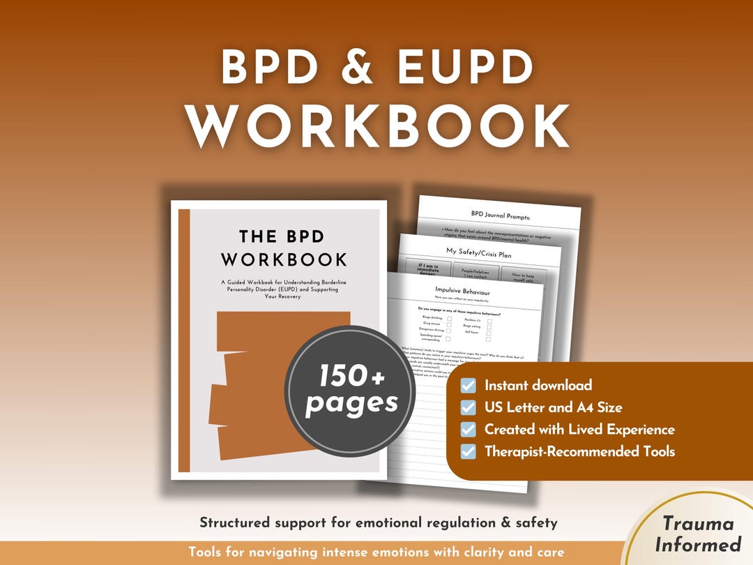 BPD & EUPD Workbook | Trauma-informed Journal, DBT, Coping Skills ...
