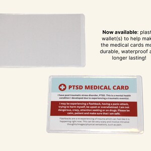 PTSD Crisis Card Pack of Two Medical Card Emergency Trauma Recovery ...