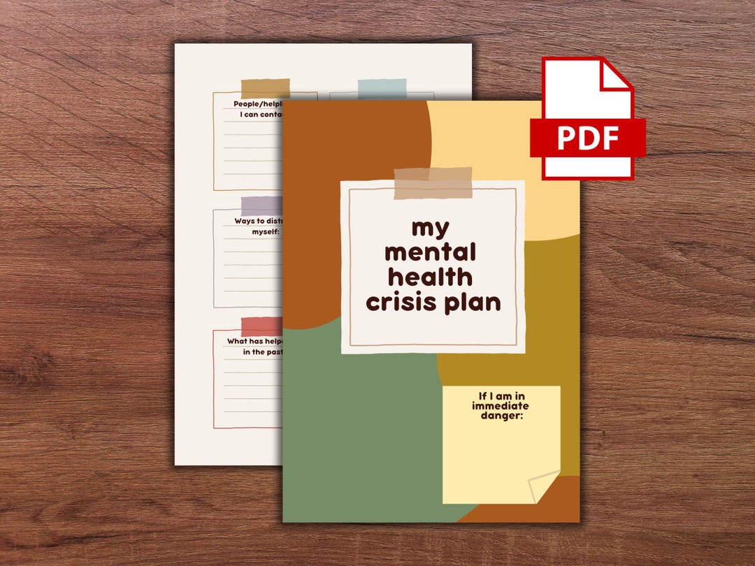 Mental Health Crisis Plan | Pack of Two | Safety Plan | Suicidal | Self ...