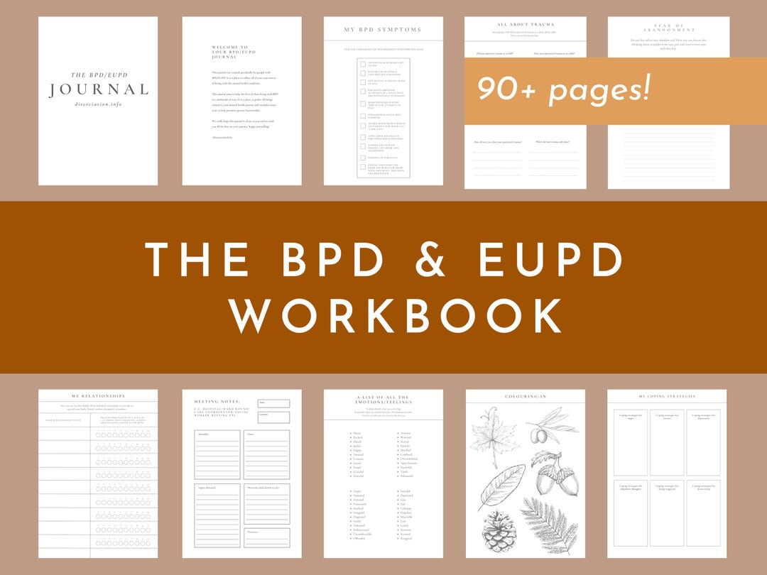 The Ultimate BPD Journal | Workbook | Borderline Personality Disorder ...