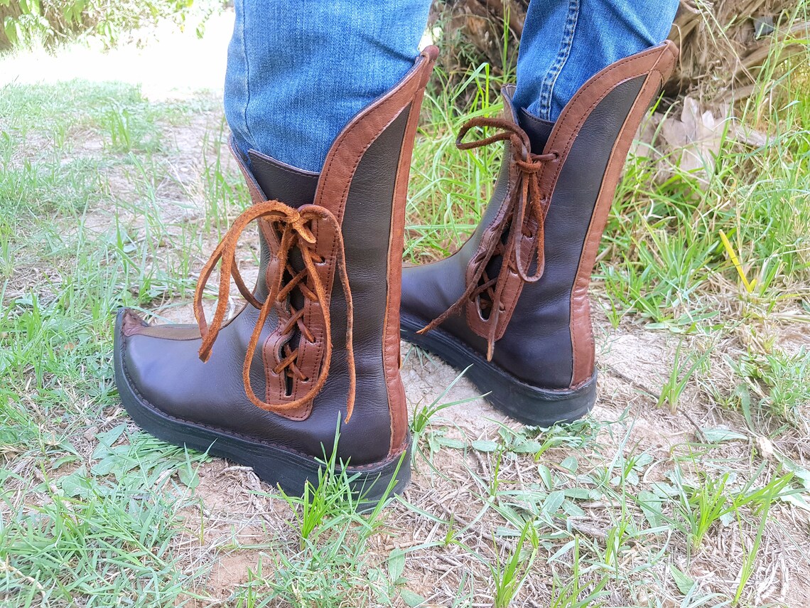 Medieval Handmade Leather Boots Viking Leather Shoes - Etsy