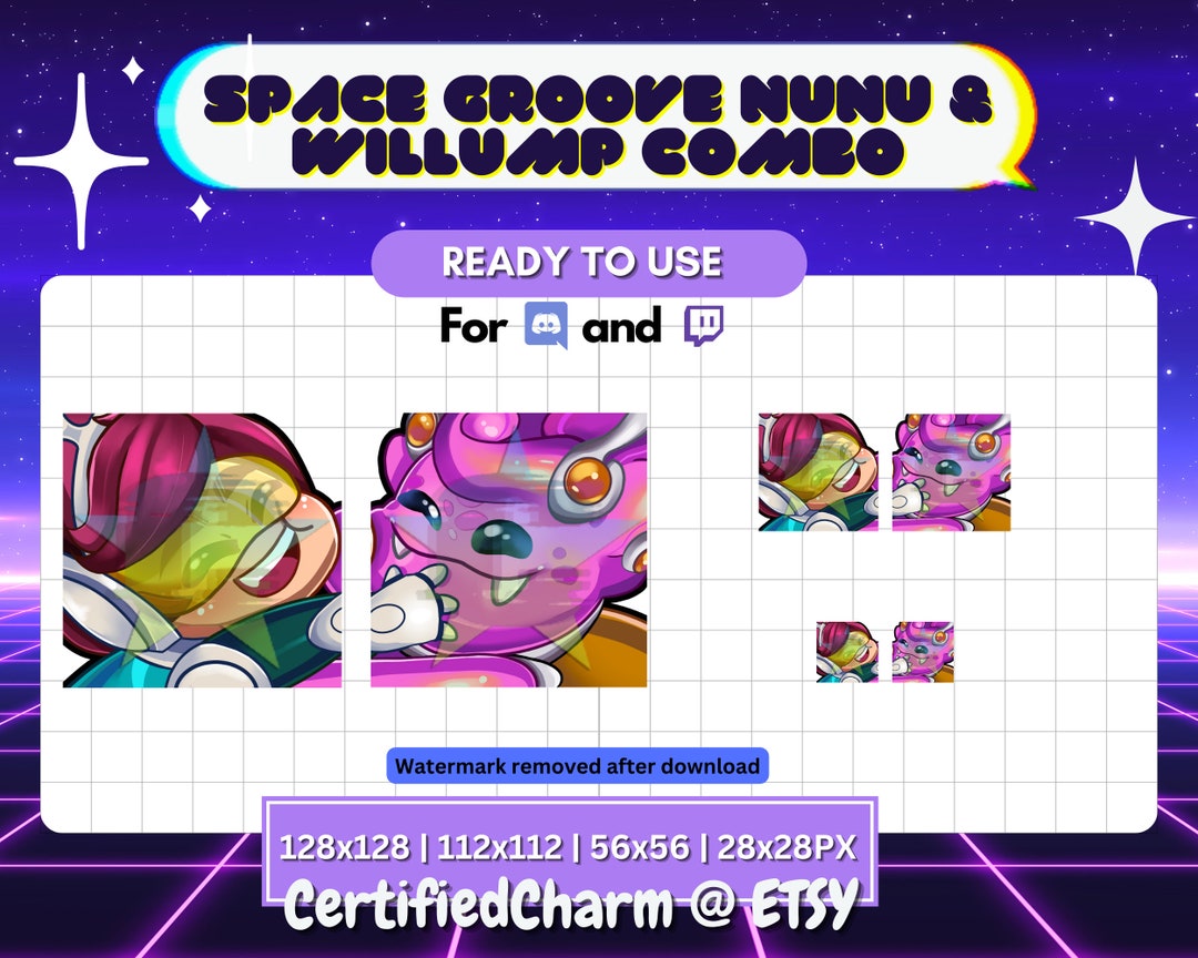 Cute Space Groove Nunu & Willump Emote Combo for Twitch/discord ...