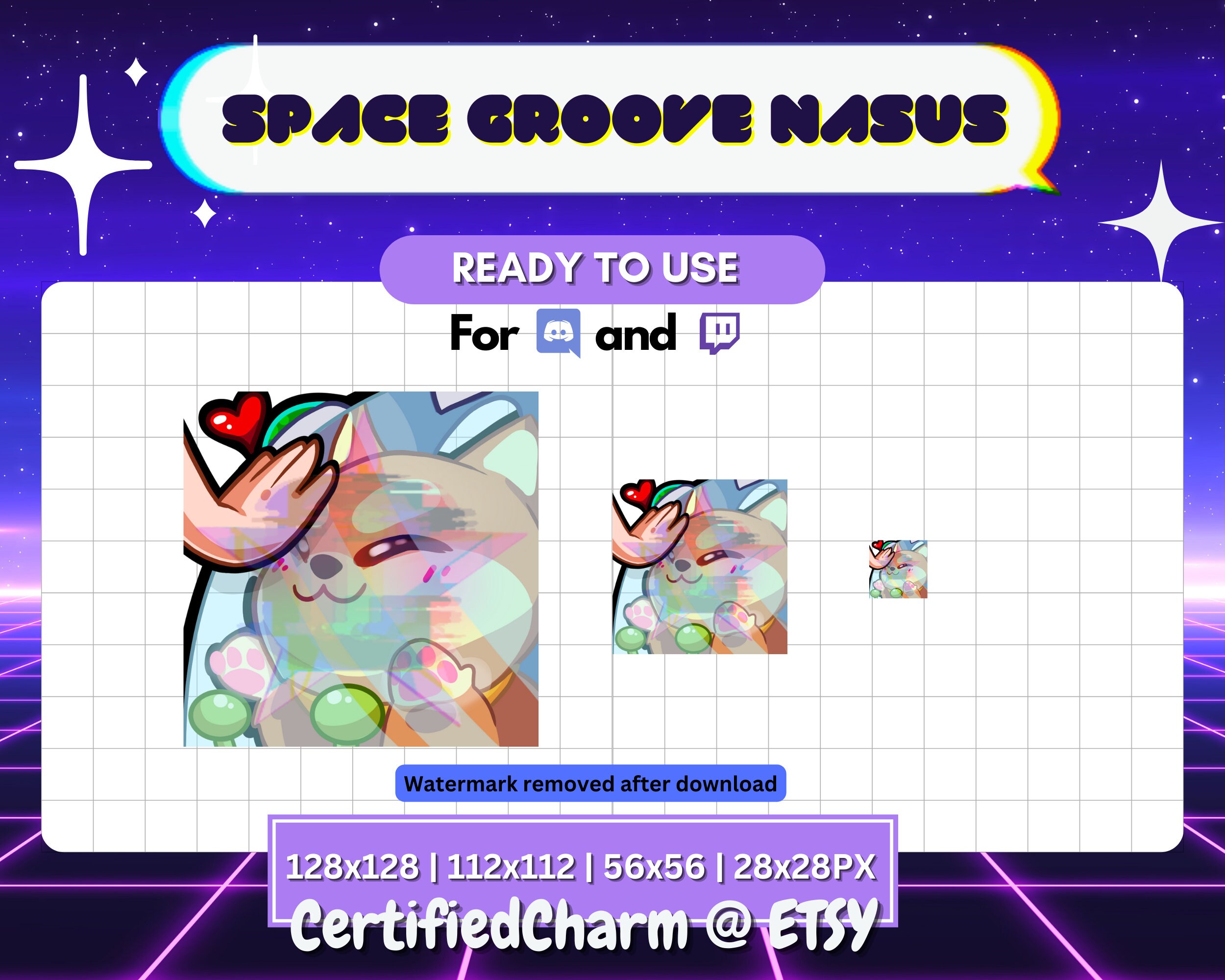 Cute Space Groove Nasus Emote for Twitch/discord | Premade Custom ...