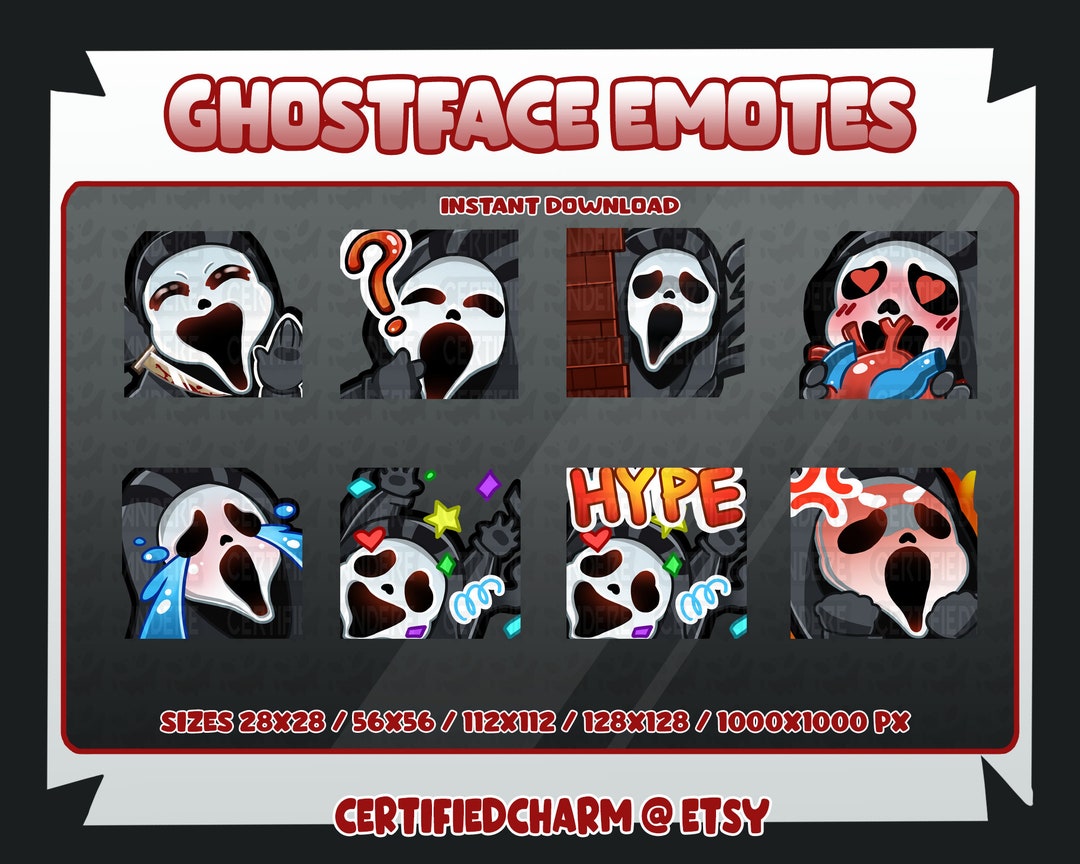 Ghostface dead by Daylight Twitch-discord Emotes Bundle - Etsy