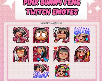 Pink Bunny Feng Min EMOTES Streamer Twitch Youtube Emote Dead by ...