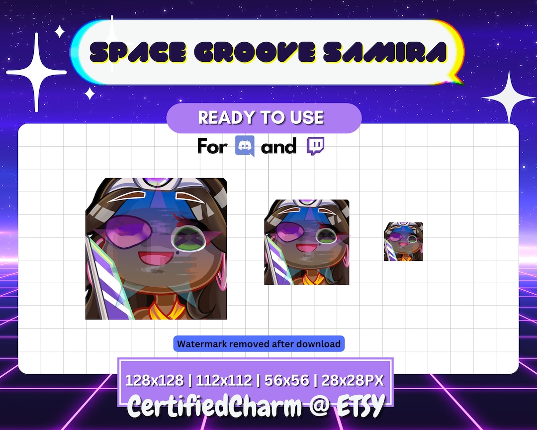 Cute Space Groove Samira Emote for Twitch/discord | Premade Custom ...