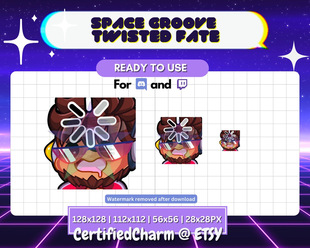 Cute Space Groove Twisted Fate Emote for Twitch/discord | Premade ...