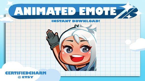 Animated Jett Wave Emote for Twitch animated Twitch Emote | Etsy India