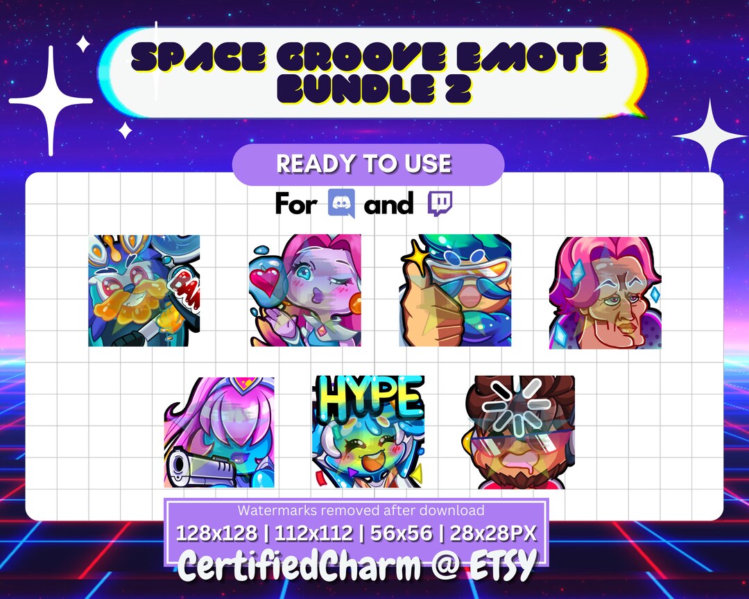 Cute Space Groove Emotes Bundle Pack 2 for Twitch/discord Premade ...