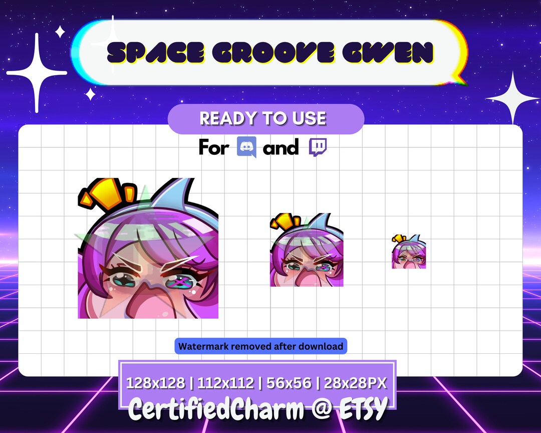 Cute Space Groove Gwen Emote for Twitch/discord | Premade Custom Twitch ...