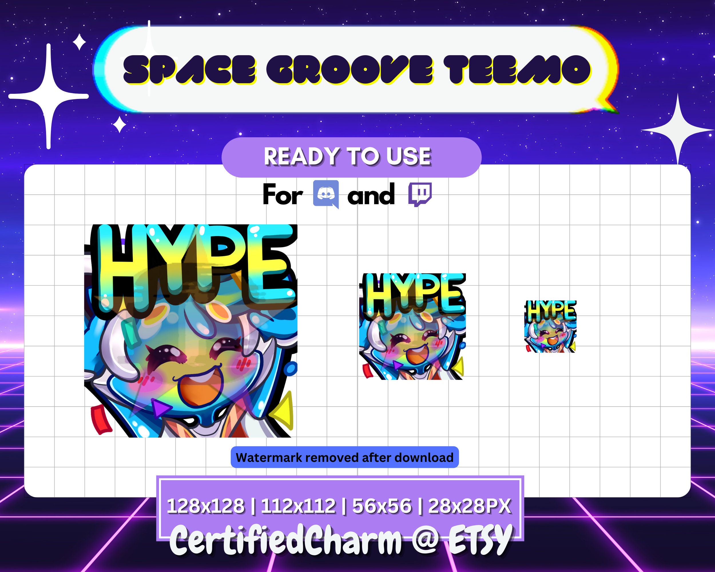 Cute Space Groove Teemo Emote for Twitch/discord | Premade Custom ...