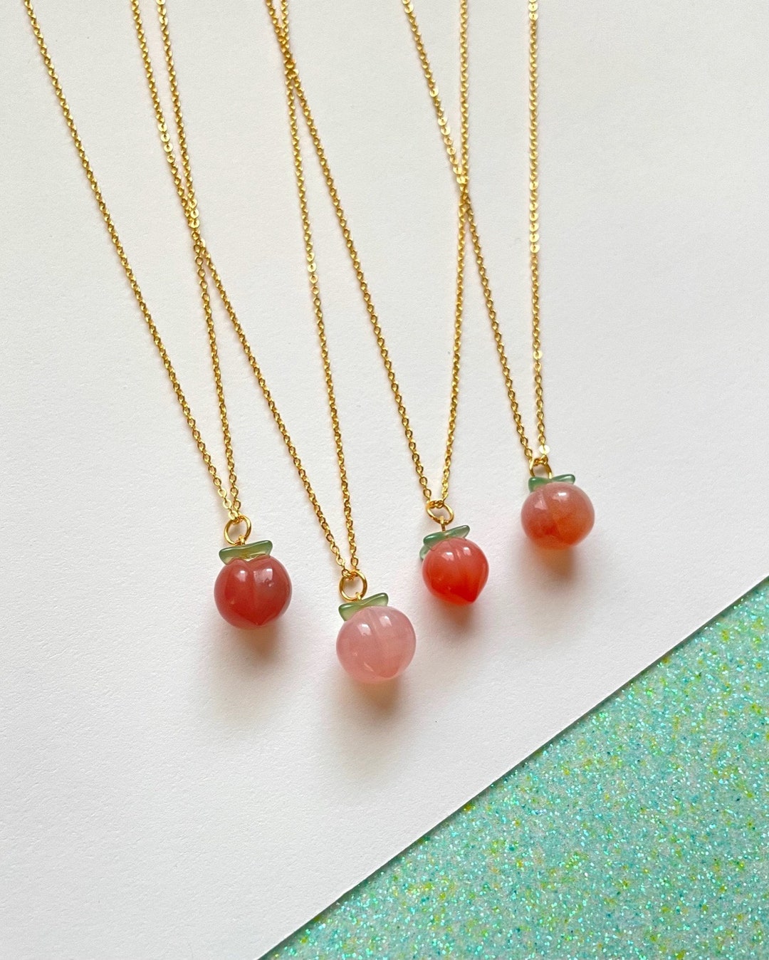 Georgia Peach Gemstone Necklace - Red Agate - Etsy