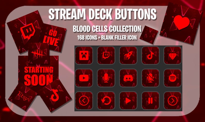 Red Blood Cells Stream Deck Icons | 168 Elgato Buttons (digital ...