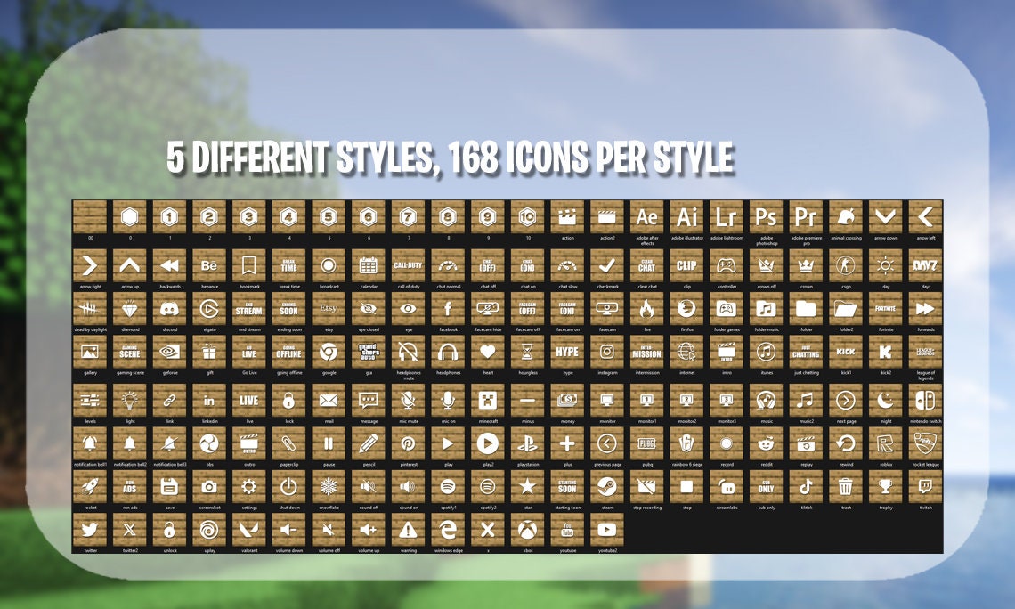 Blocks Stream Deck Icons | Stream Deck Buttons | Minecraft | 1000 ...
