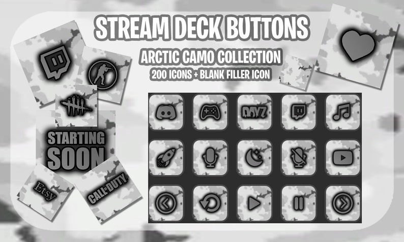 Arctic Camo Stream Deck Icons: 200 Elgato Function Buttons (digital ...