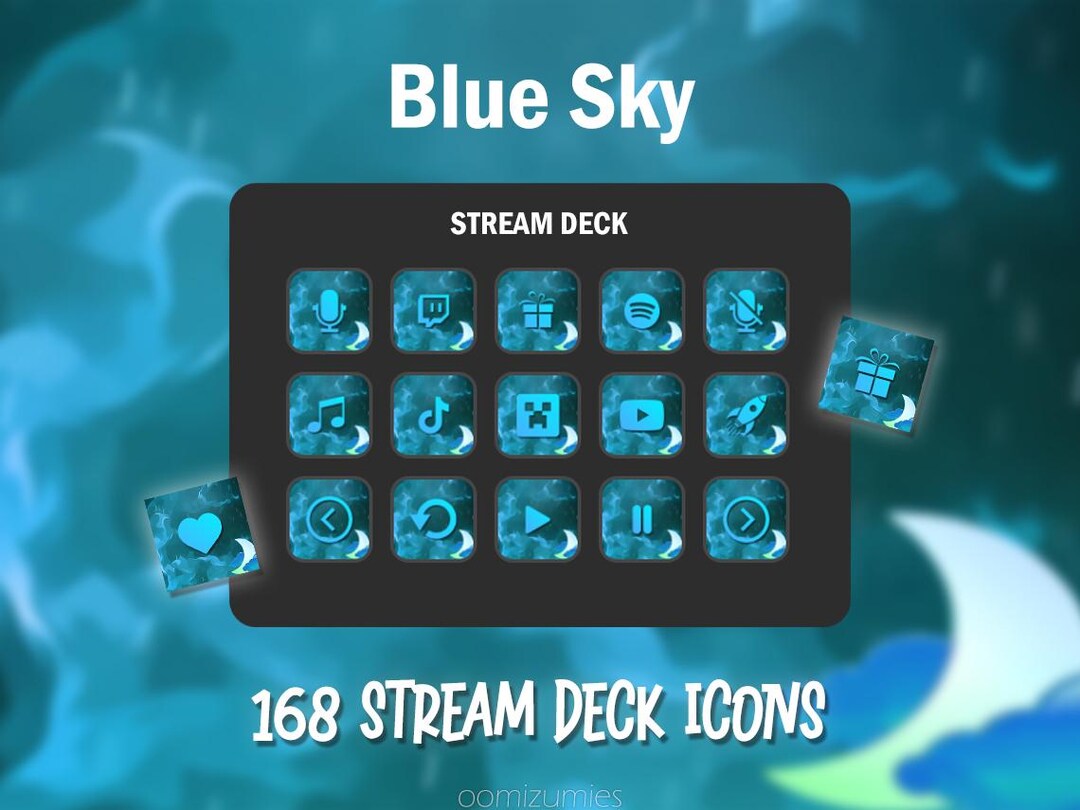 Blue Sky Moon Stream Deck Icons: 168 Elgato Buttons (digital Download ...