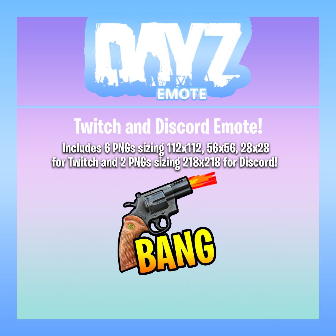 Bang Dayz Emote for Twitch Twitch Emote Discord Emote Dayz Emote Emote ...