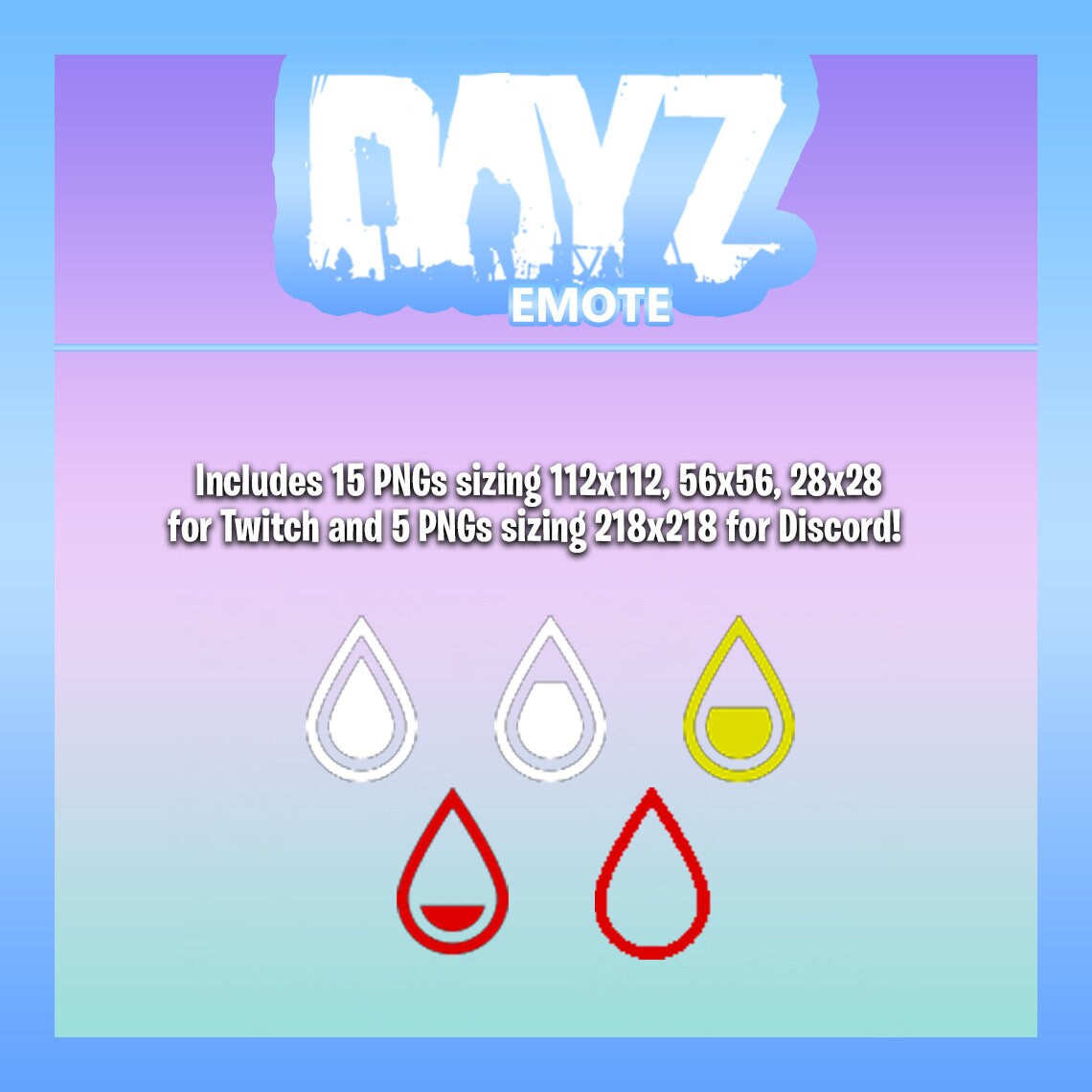 All 5 Blood Level Dayz Emotes for Twitch Twitch Emote Discord Emote ...