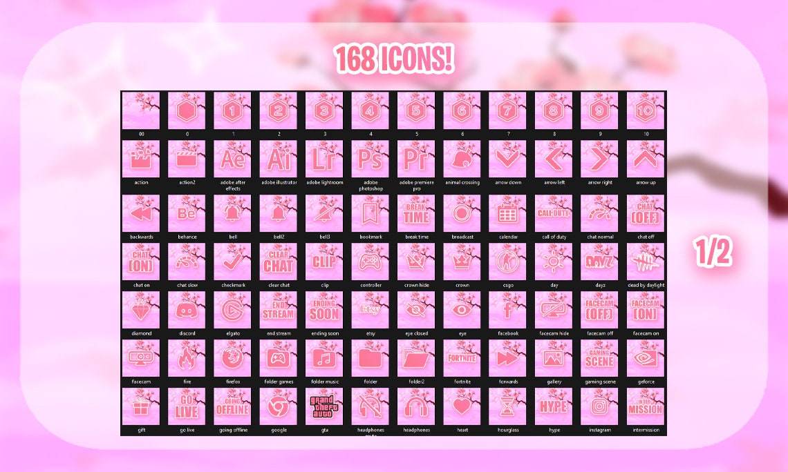 Pink Sakura Stream Deck Icons: 168 Elgato Buttons (digital Download) - Etsy