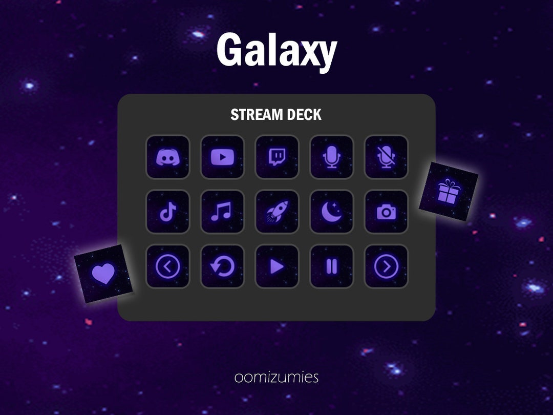 Galaxy Stream Deck Icons | Stream Deck Buttons | Purple/blue Stream ...