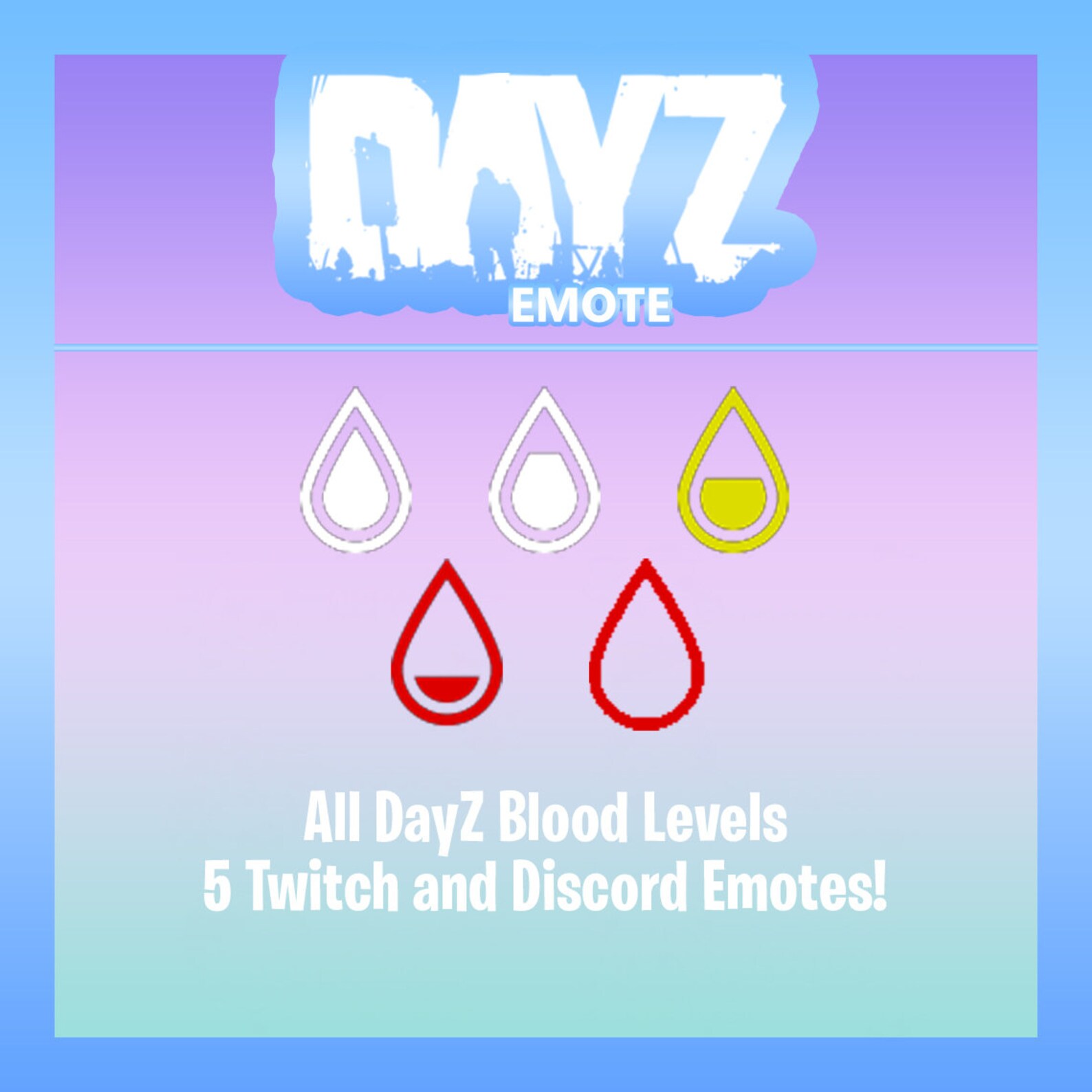All 5 Blood Level Dayz Emotes for Twitch Twitch Emote Discord Emote ...