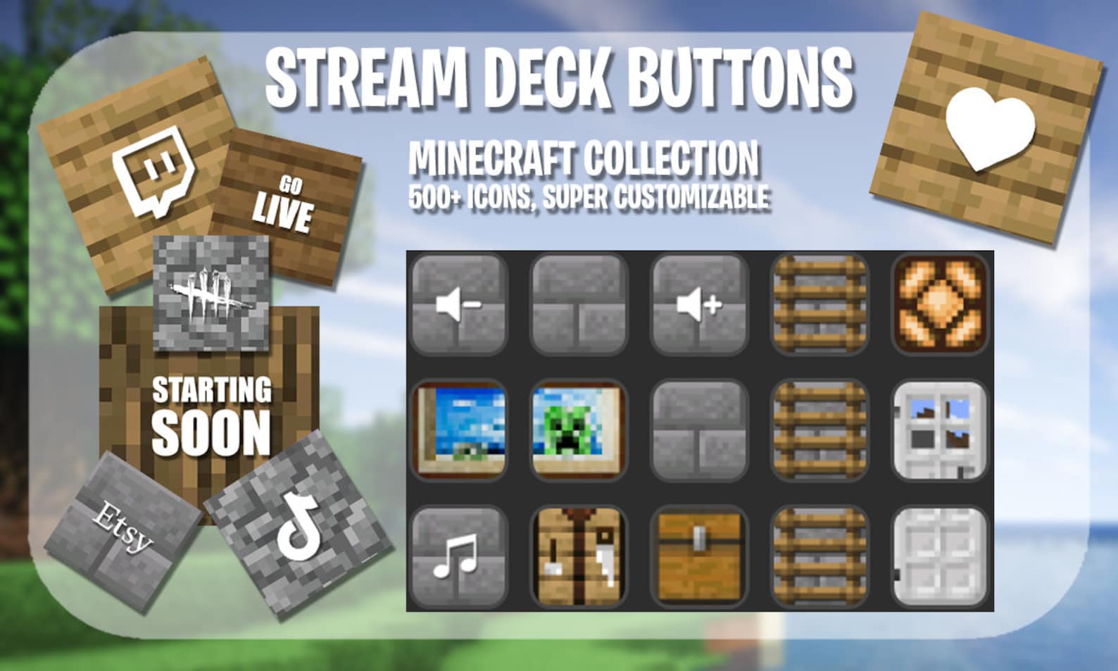 Blocks Stream Deck Icons | Stream Deck Buttons | Minecraft | 500 ...