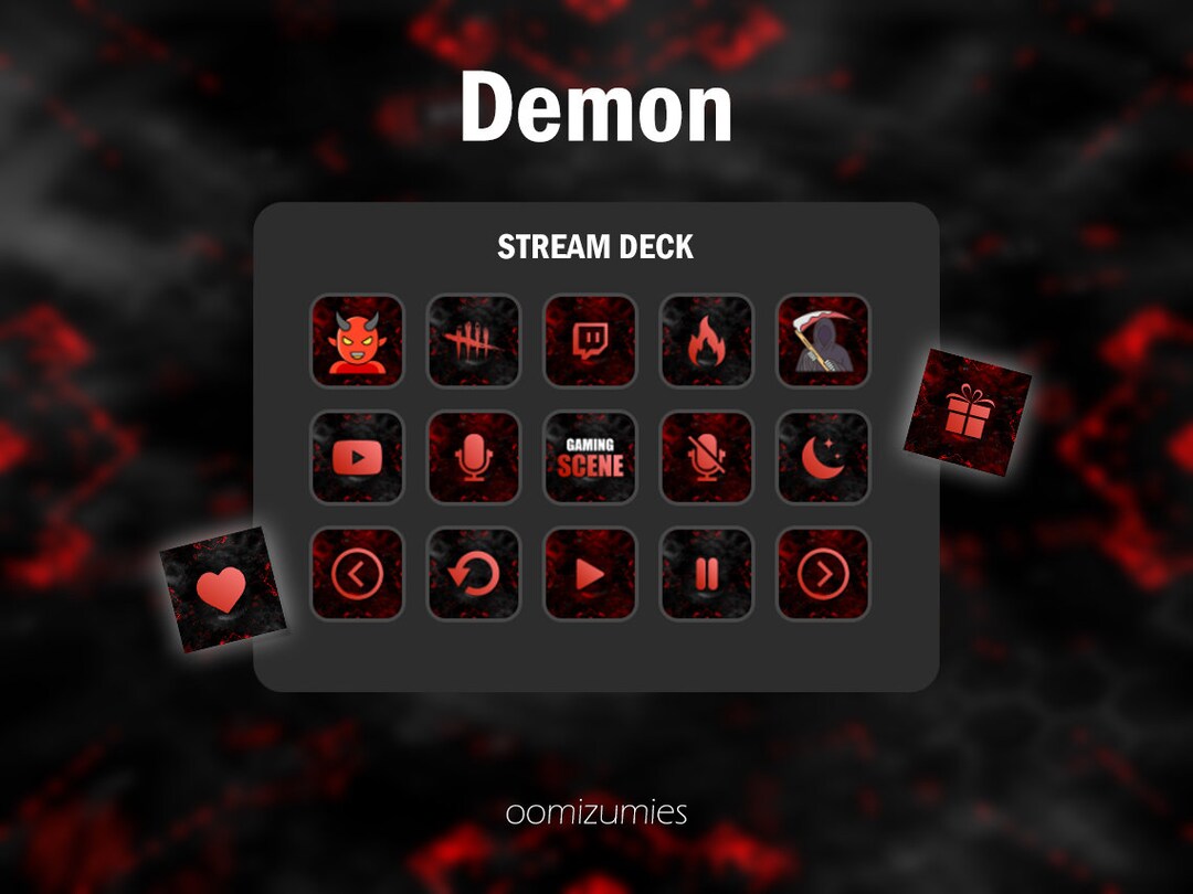 Demon Stream Deck Icons | Stream Deck Buttons | Red Stream Deck Icons ...
