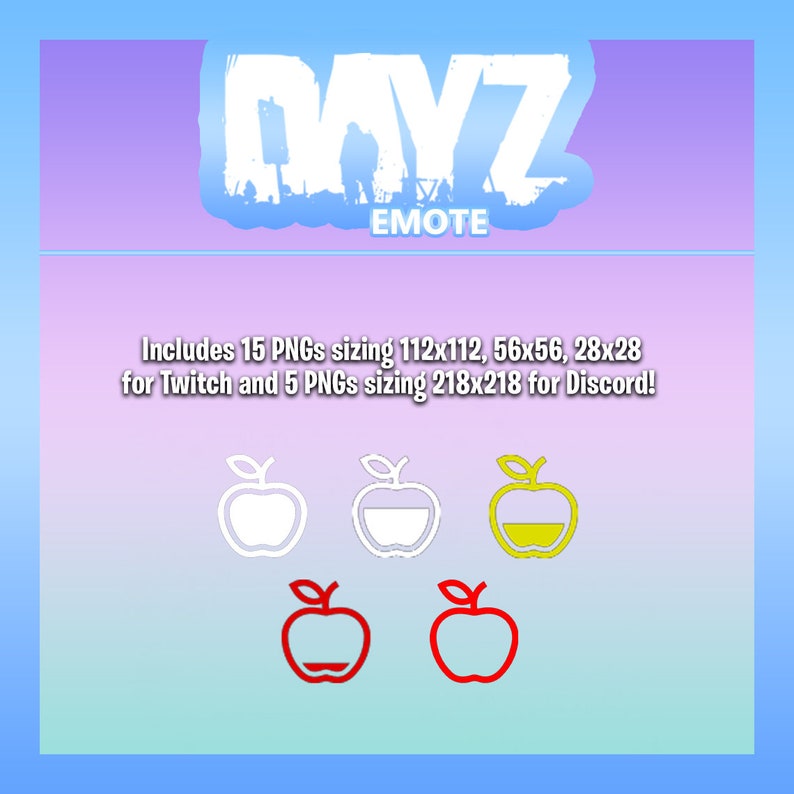 All 5 Food Level Dayz Emotes for Twitch Twitch Emote Discord Emote Dayz ...