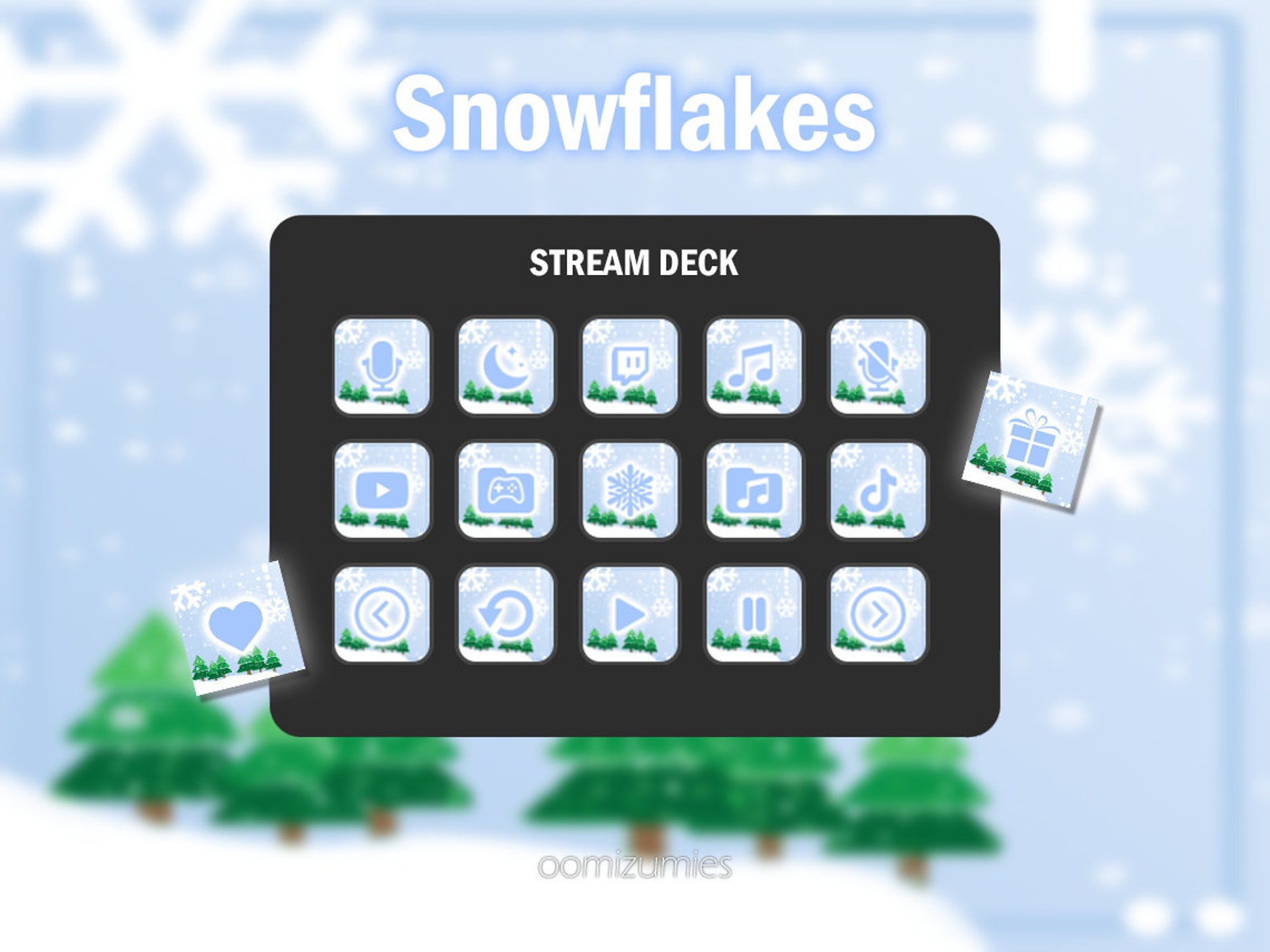 Snowflakes Stream Deck Icons | Stream Deck Buttons | Christmas Stream ...
