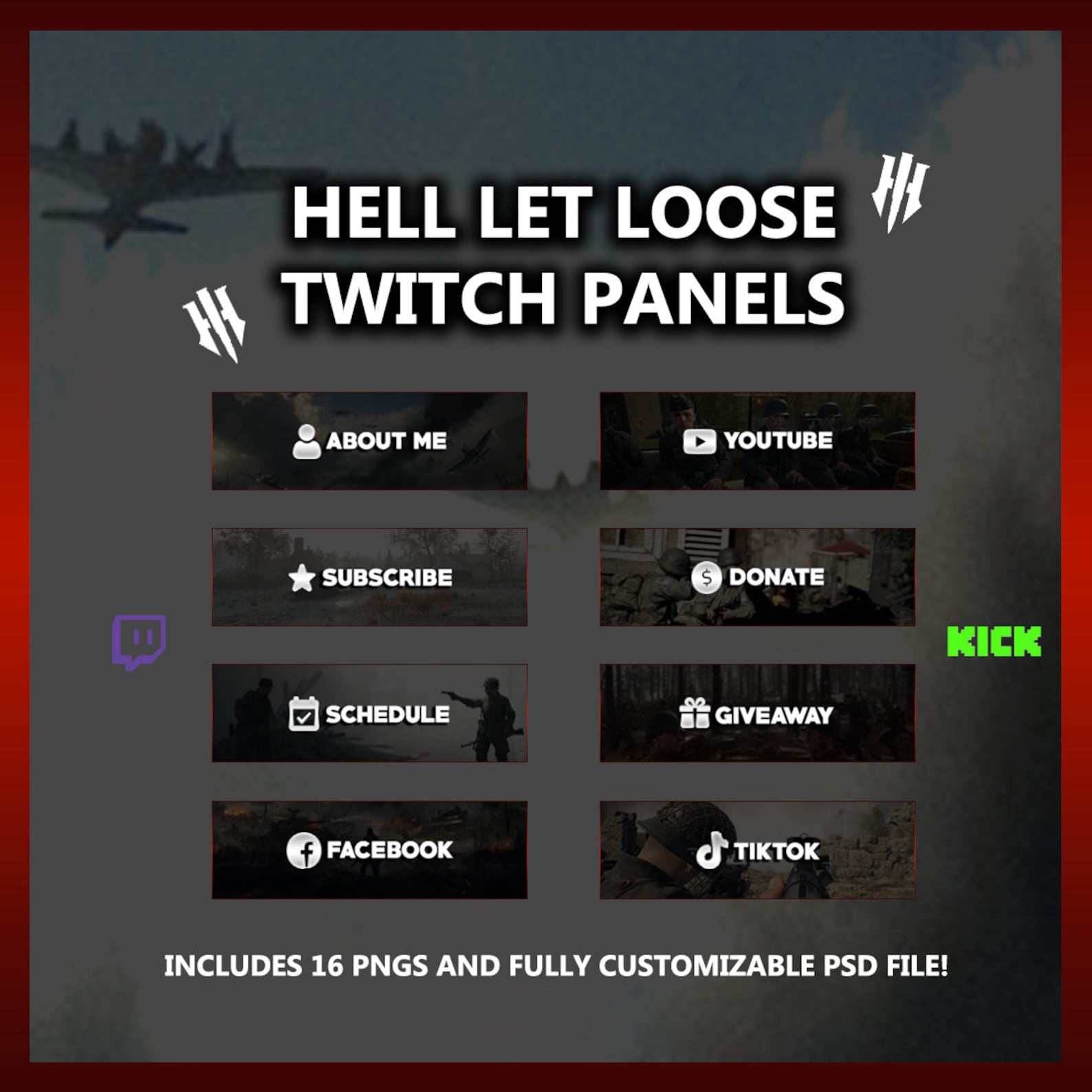Hell Let Loose Twitch Panels: Customizable Streamer Kit (pngs & PSD) - Etsy