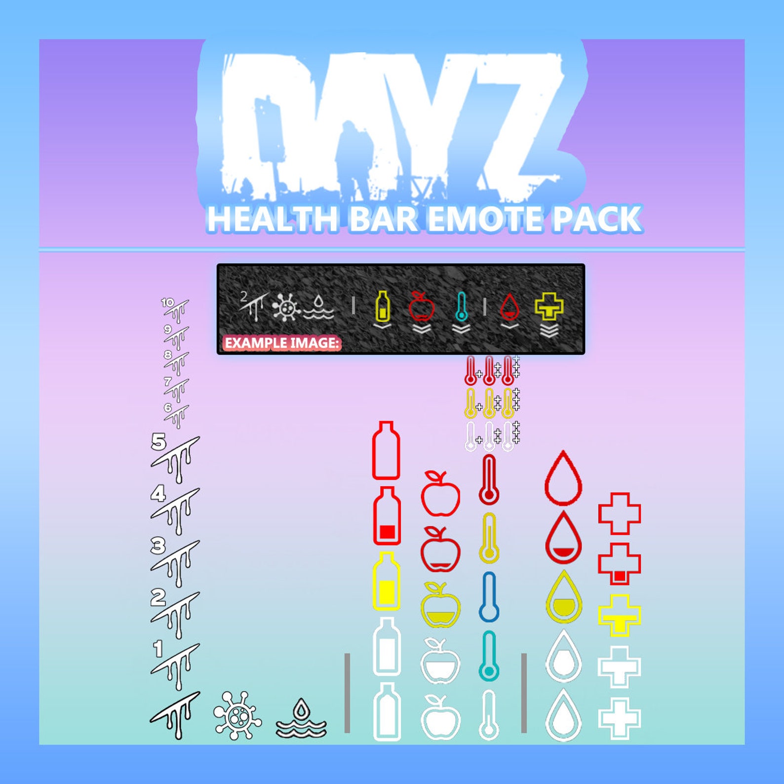 The FULL Dayz Health Bar Emote Pack for Twitch Twitch Emote Discord ...
