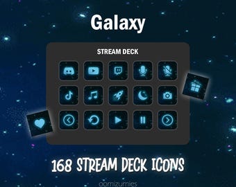 Galaxy Stream Deck Icons: Light Blue Elgato Buttons (digital Download ...