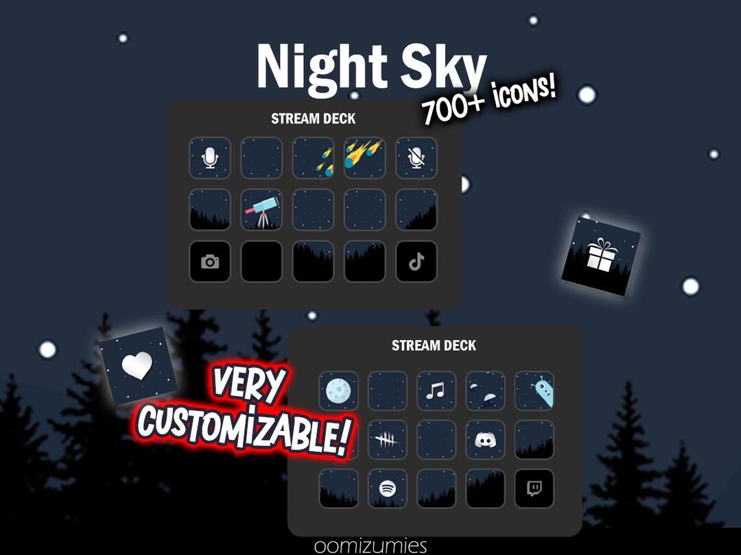 Night Sky Stream Deck Icons: Space Theme, 700+ Customizable Pngs ...