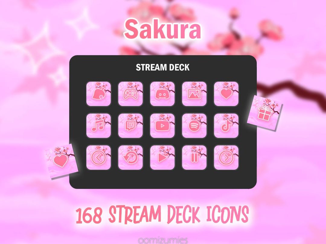 Pink Sakura Stream Deck Icons: 168 Elgato Buttons (digital Download) - Etsy