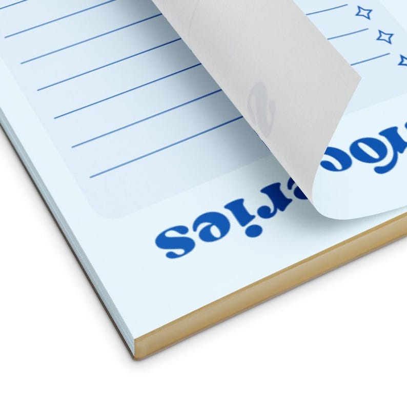 Grocery List Magnetic Notepad - 4.25x9 Inch Blue Notepad, Office ...
