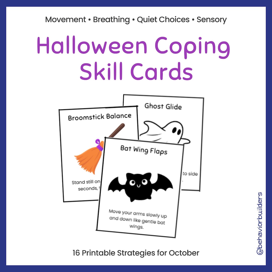 Halloween Coping Skill Cards for Kids | Printable Coping & Regulation ...