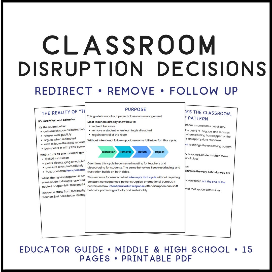 Classroom Disruption Decisions | Teacher Guide for Managing Disruptive ...