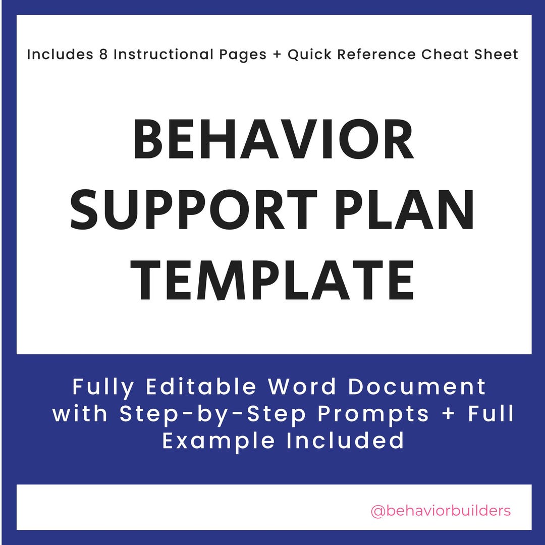 Behavior Intervention Plan (BIP) Template | Editable Word Doc W ...